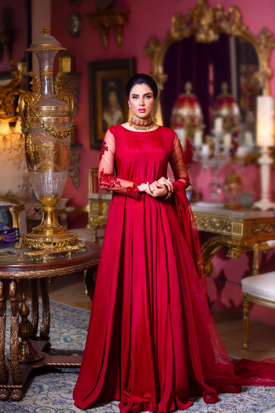 Mahrukh | Ready To Wear | Kalidar Frock With Dupatta) – Asma & Sidra